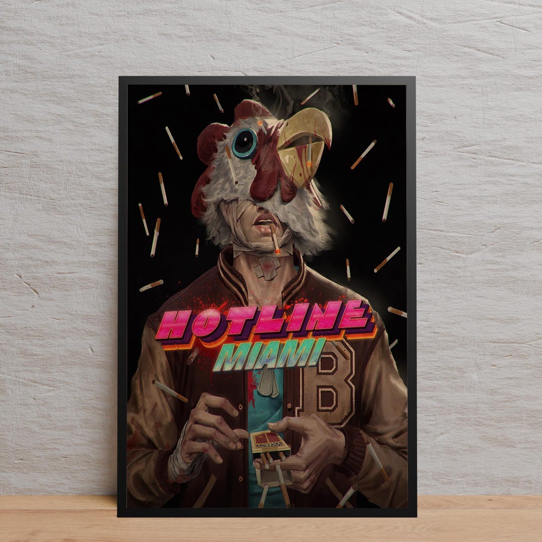 Hotline Miami Poster | Wall Art | Kraft Paper Print | Retro Poster ...