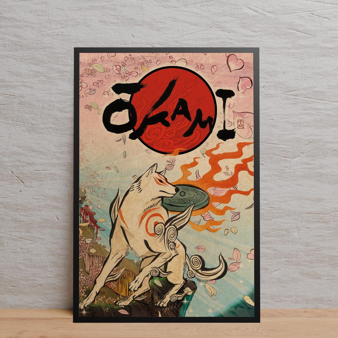 Okami Poster | Wall Art | Kraft Paper Print | Retro Poster | Wall Decor ...