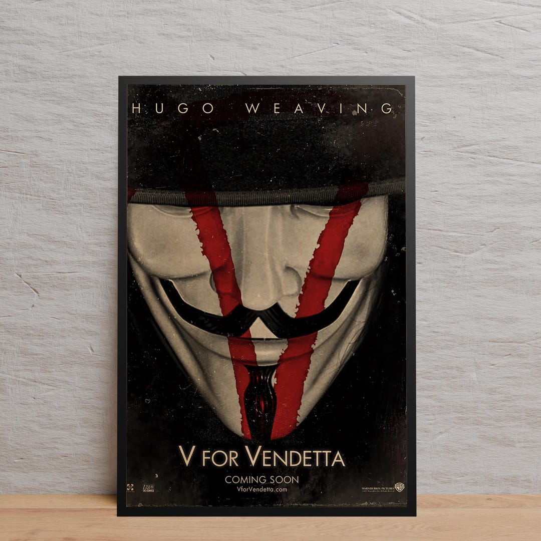 V for Vendetta Poster | Wall Art | Kraft Paper Print | Retro Poster ...