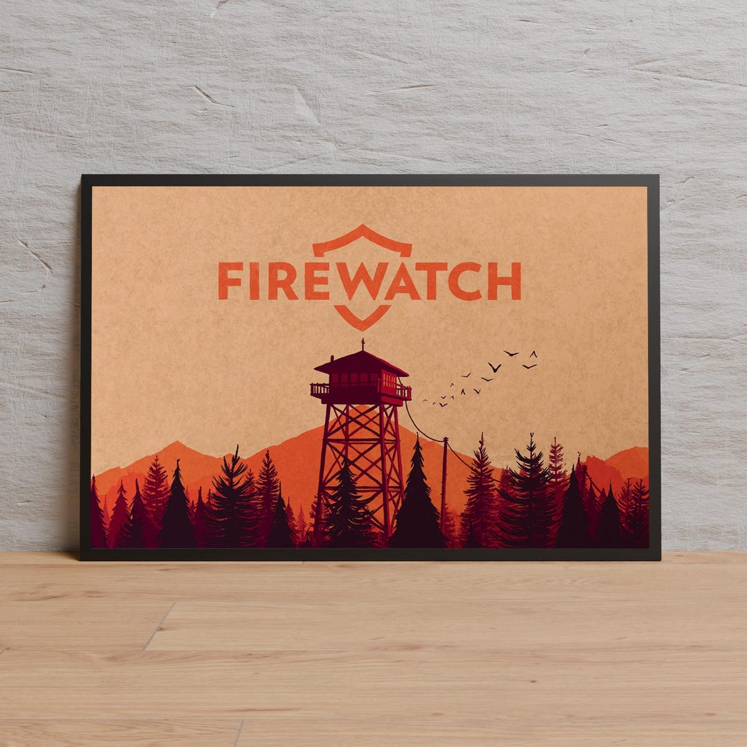 Firewatch Poster | Wall Art | Kraft Paper Print | Retro Poster | Wall ...