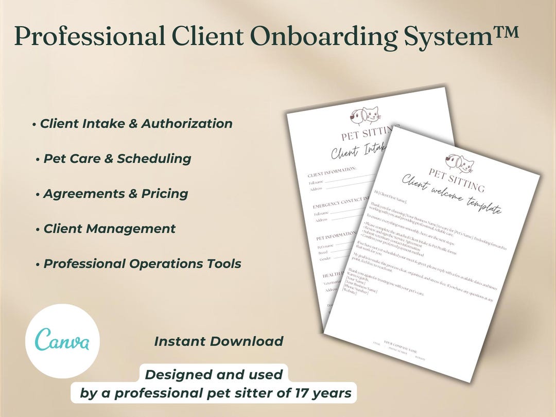 Pet Sitter Contract Bundle| Intake Forms, Vet Authorization, Meet ...