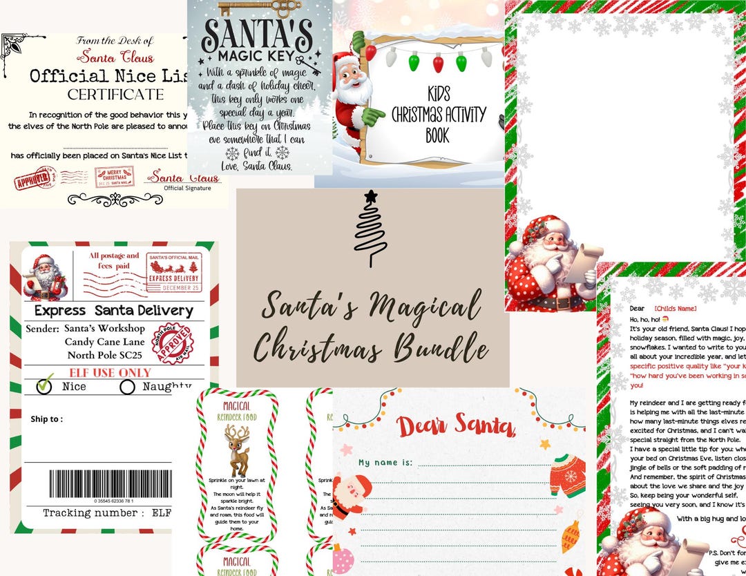 Santa Magical Bundle | Printable Santa Letter, Certificate, Key Poem ...