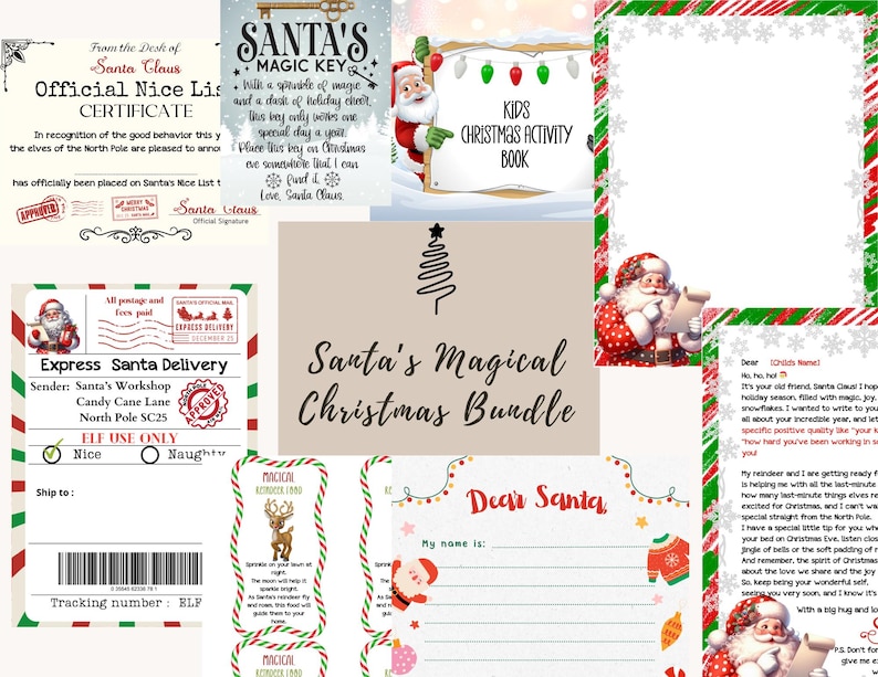 Santa Magical Bundle | Printable Santa Letter, Certificate, Key Poem ...