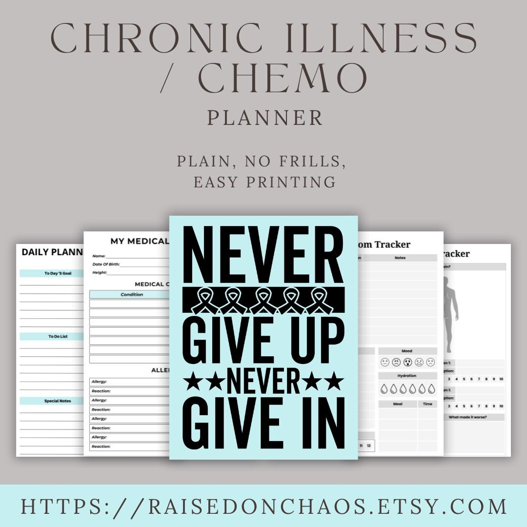 Chemo & Chronic Illness Planner | Printable Medical Binder PDF ...