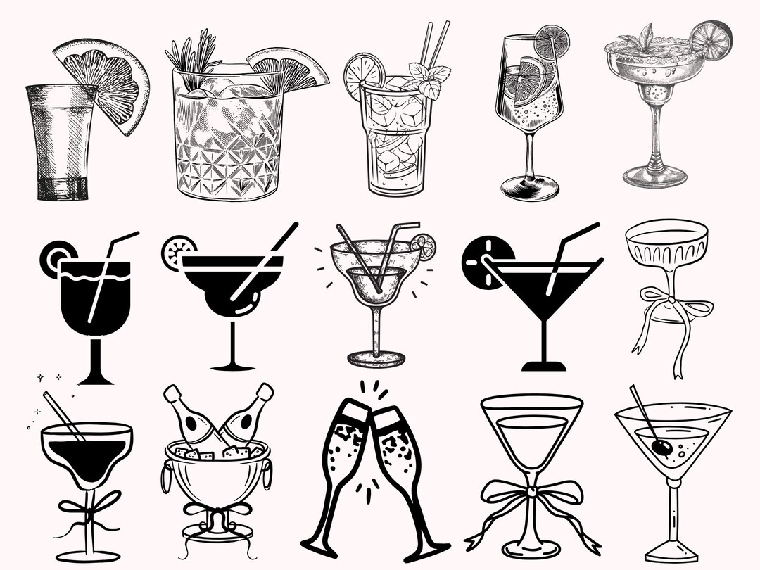 Cocktail Clipart, Cocktails PNG / SVG, Signature Drink Sign Svg ...