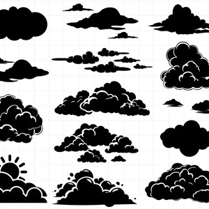 Realistic Clouds SVG Bundle, Clouds Dxf, Clouds Png, Clouds Vector ...