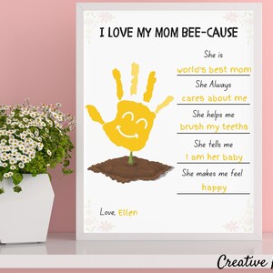 Mother's Day Garden Printable | Kids' Handprint Keepsake | DIY Craft ...