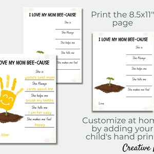 Mother's Day Garden Printable | Kids' Handprint Keepsake | DIY Craft ...