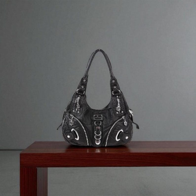 Y2K Shoulder Bag: Vintage PU Leather Tote - Retro American Design - Etsy