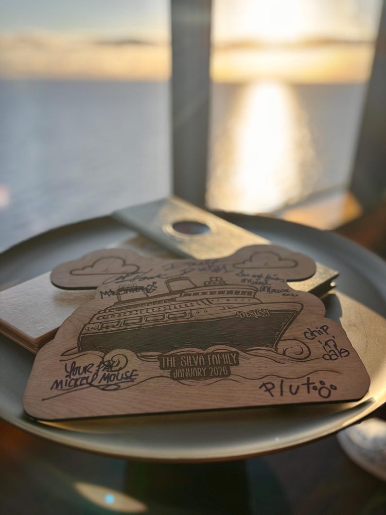 Personalized Cruise Character Signature Board | Laser Engraved White ...