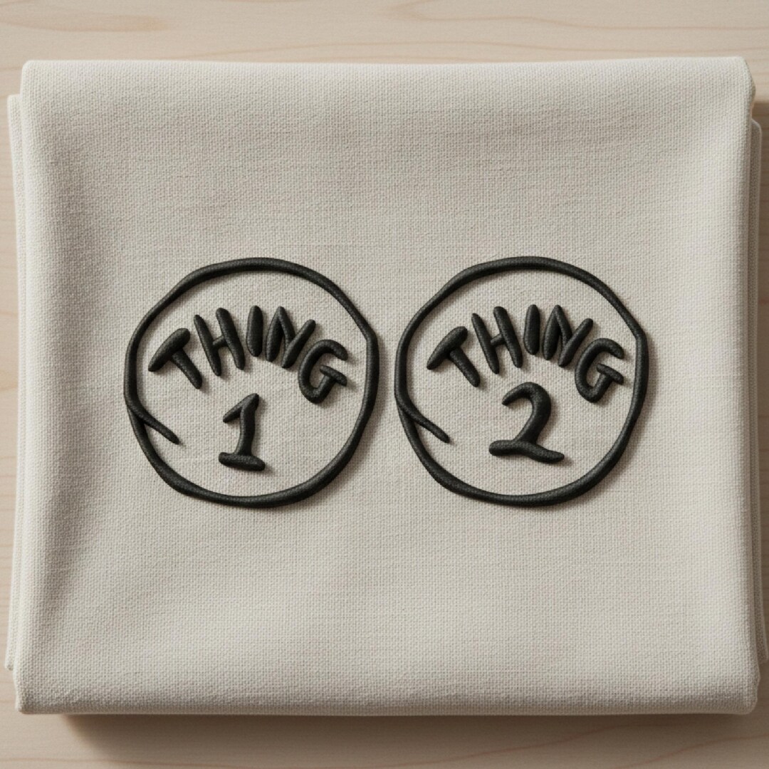 Thing 1 and Thing 2 Embroidery Designs (DST, PES, JEF) 5 Sizes - Etsy