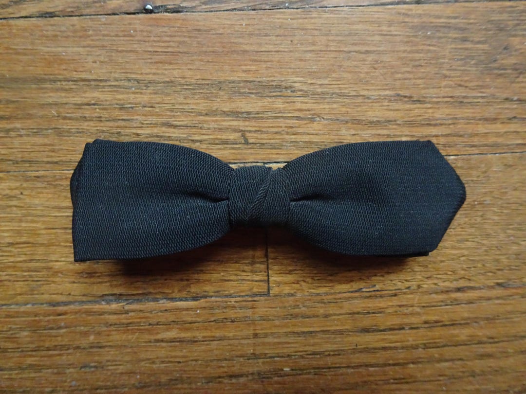 Vintage Classical Hart Clip on Black Bow Tie 1950s Made in USA for ...