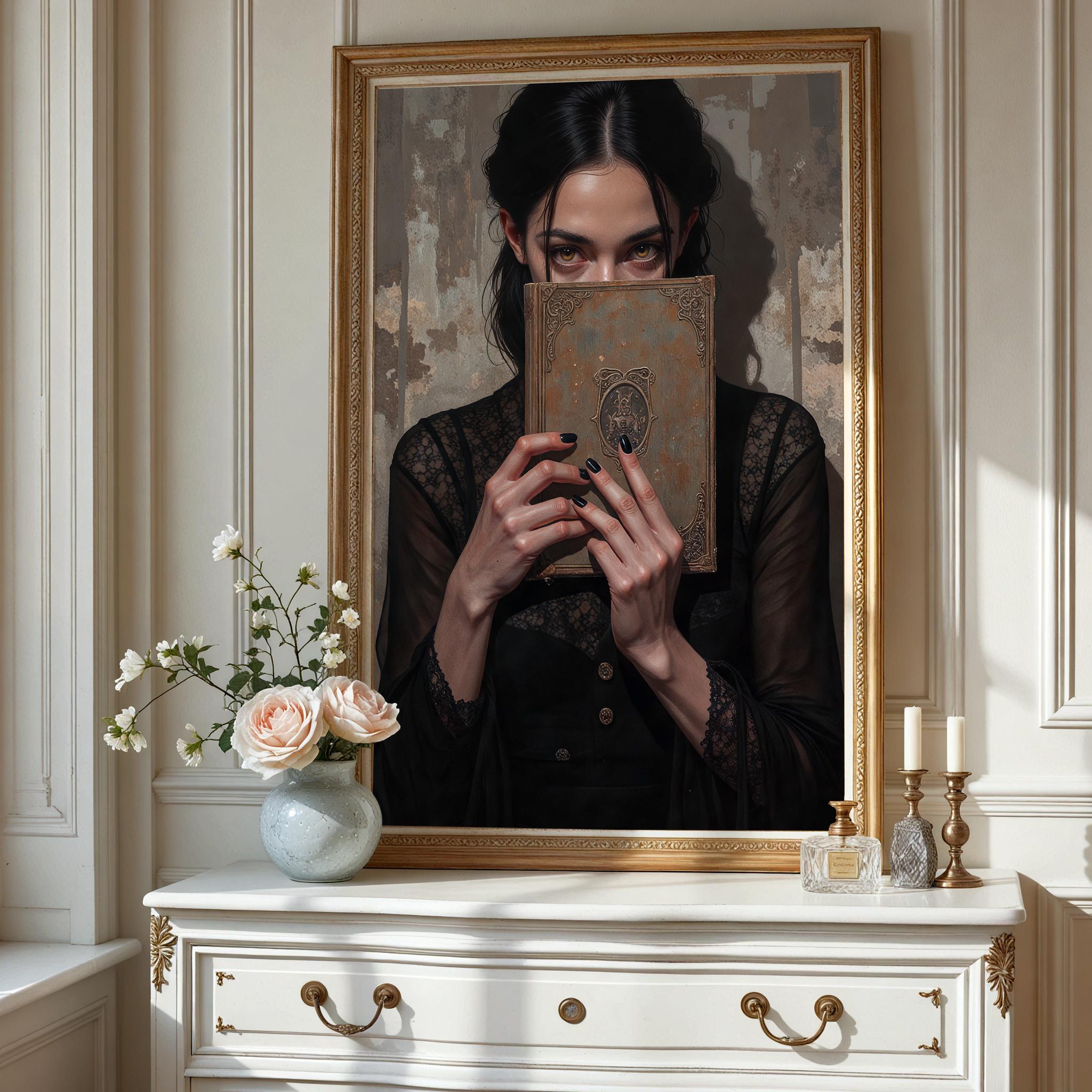 Dark Academia Wall Art Victorian Library Scene Librariancore Poster ...