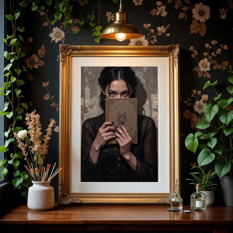 Dark Academia Wall Art Victorian Library Scene Librariancore Poster ...