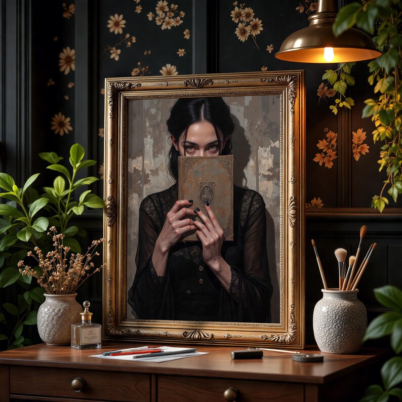 Dark Academia Wall Art Victorian Library Scene Librariancore Poster ...