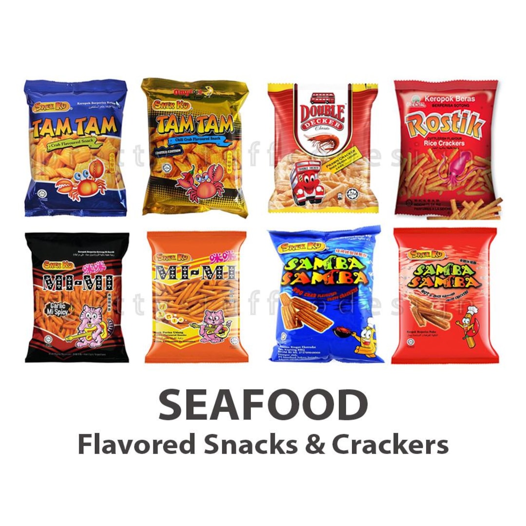 Seafood Flavored Snacks & Crackers / Crab / Squid / Prawn Crackers ...