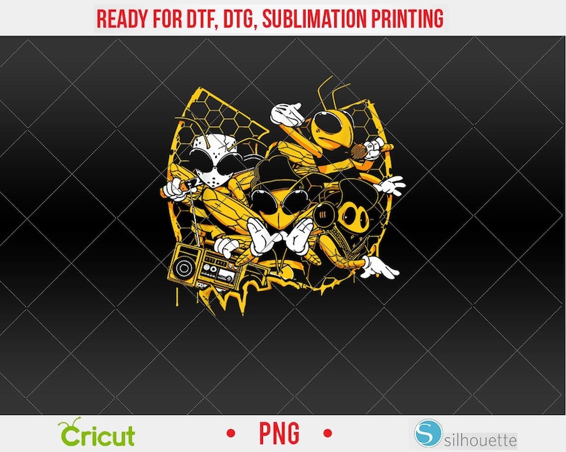 Bees Hip Hop Old School Rap Lover Funny Gift PNG, DTF, Sublimation ...