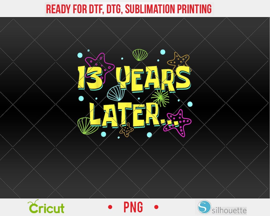 13 Years Later PNG, 13 Years Old Boys Girls PNG, Funny 13th Birthday ...