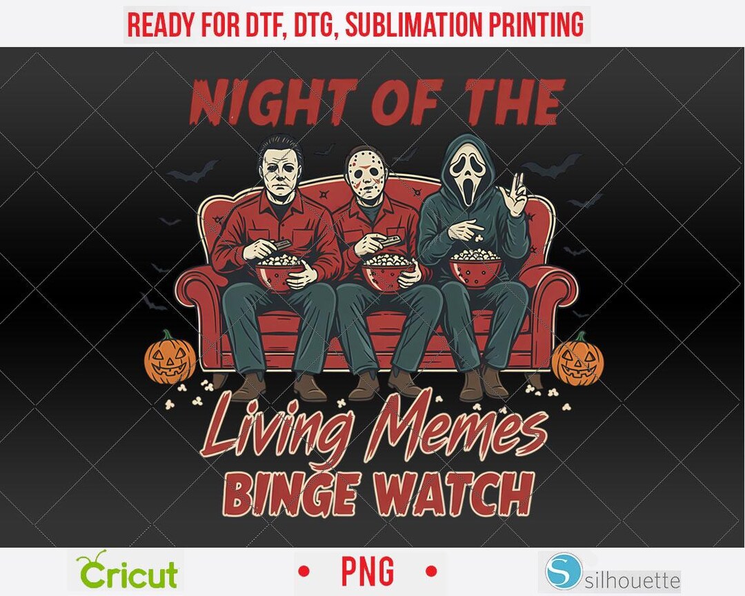 Funny Halloween Horror Movie Binge Watch PNG, Spooky Season PNG, Funny ...