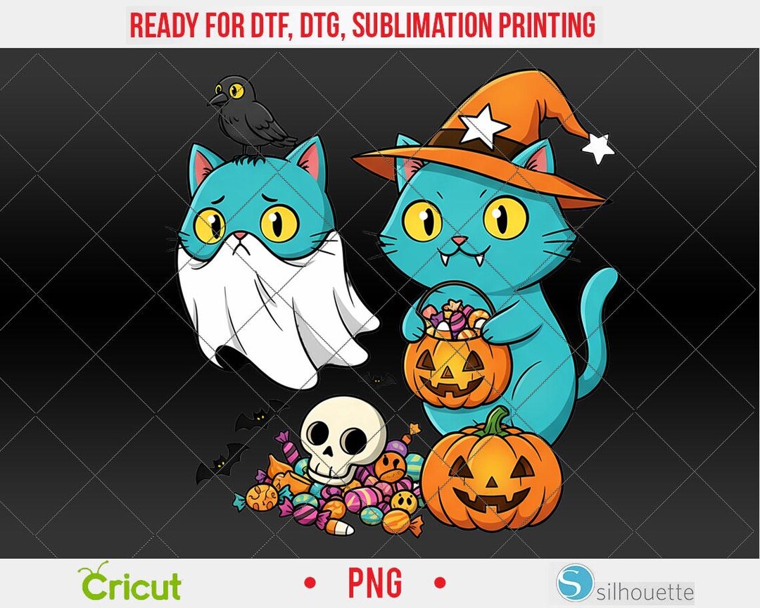 Cute Halloween Cat PNG, Funny Halloween Kitty With Pumpkin, Witch Cat ...