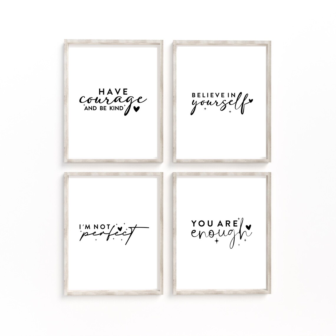 Positive Affirmations Digital Wall Art, Girl Gift, Bedroom Wall Art ...