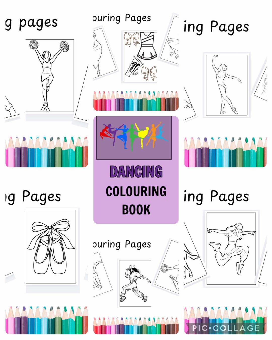 Dance Colouring Pages. Instant Download. Ballet, Latin, Cheerleading ...