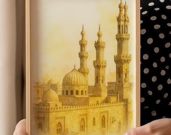 Egypt Mosque Print, Al Azhar Mosque, Cairo Art Print, Islamic Egypt ...