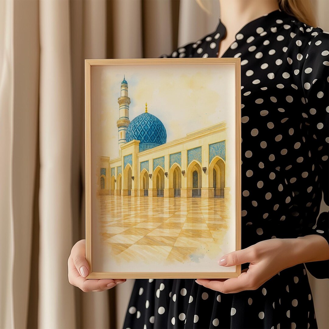 Blue Mosque Baghdad Iraq Wall Art | Islamic Architecture Print | Masjid ...