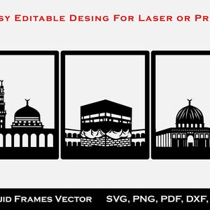Roza Pak, Khana Kaba, Masjid Aqsa, Digital Download File, Laser Cutting ...