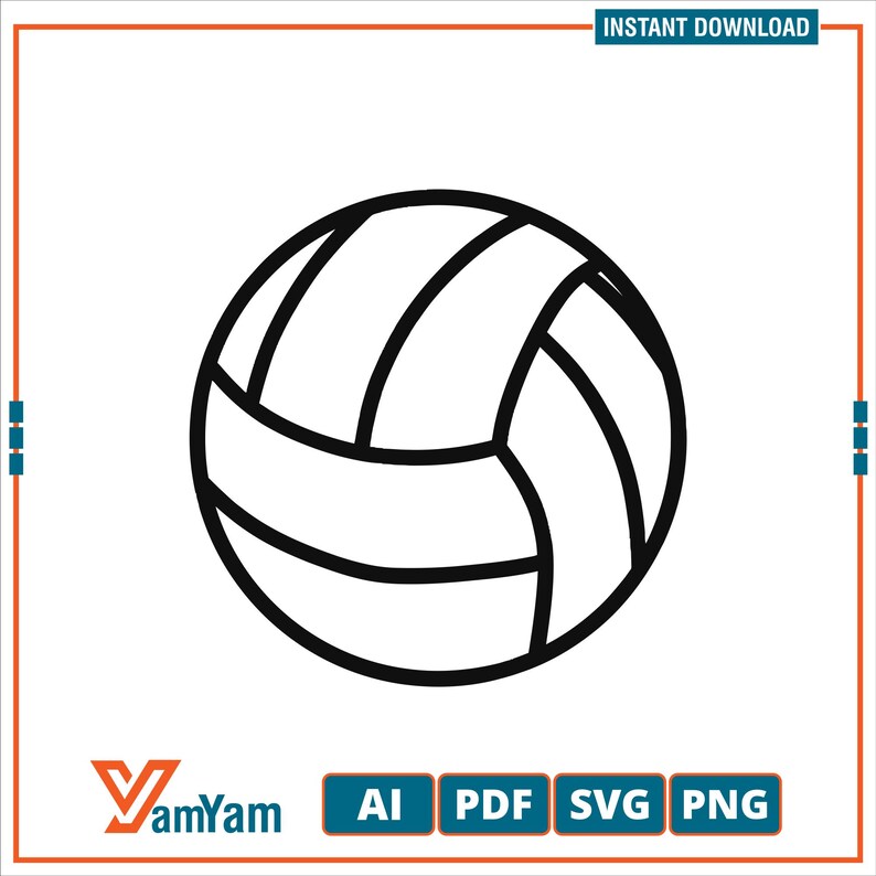 Volleyball SVG, Sports Clipart, Volleyball Cut File, Dxf, Png, Custom ...