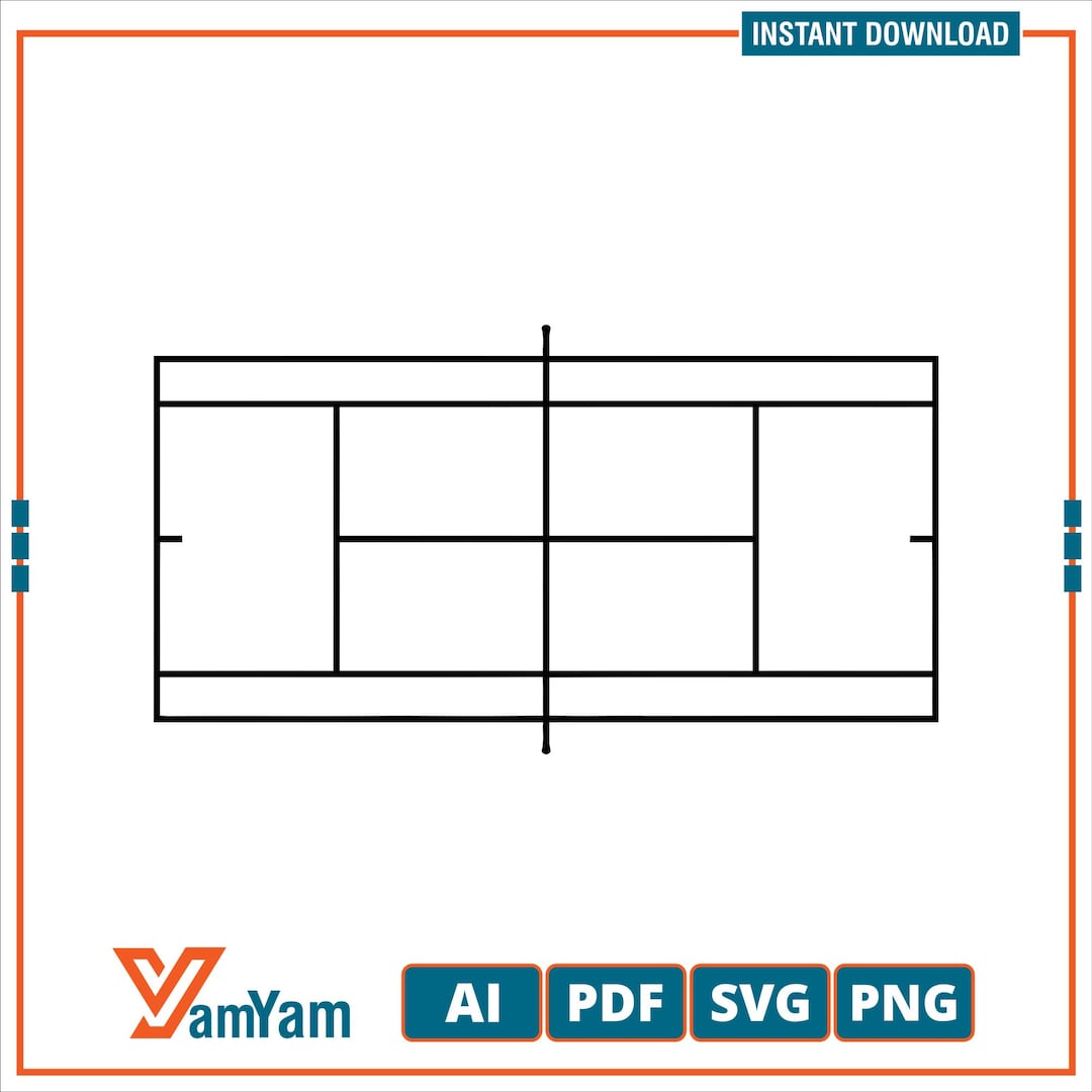 Tennis Court SVG Files | Tennis Cut Files | Tennis Ball Vector | Tennis ...
