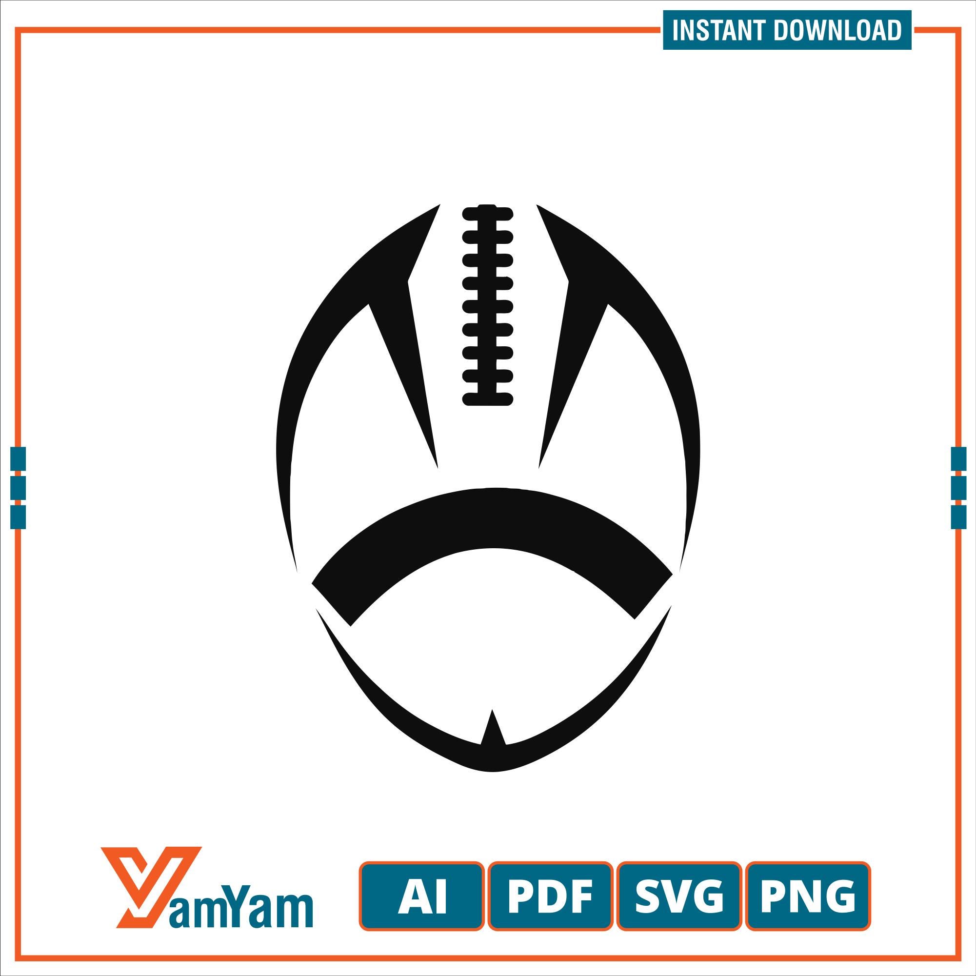 Football Outline SVG Cut File, American Football, Custom Football ...