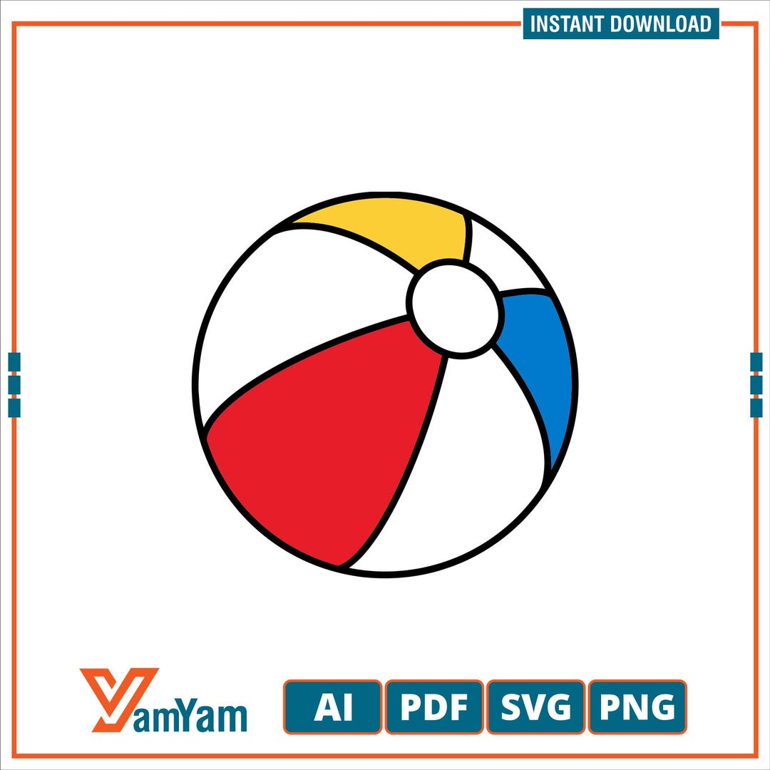 Beach Ball SVG Files | Beach Ball Cut Files | Summer Beach SVG Vector ...