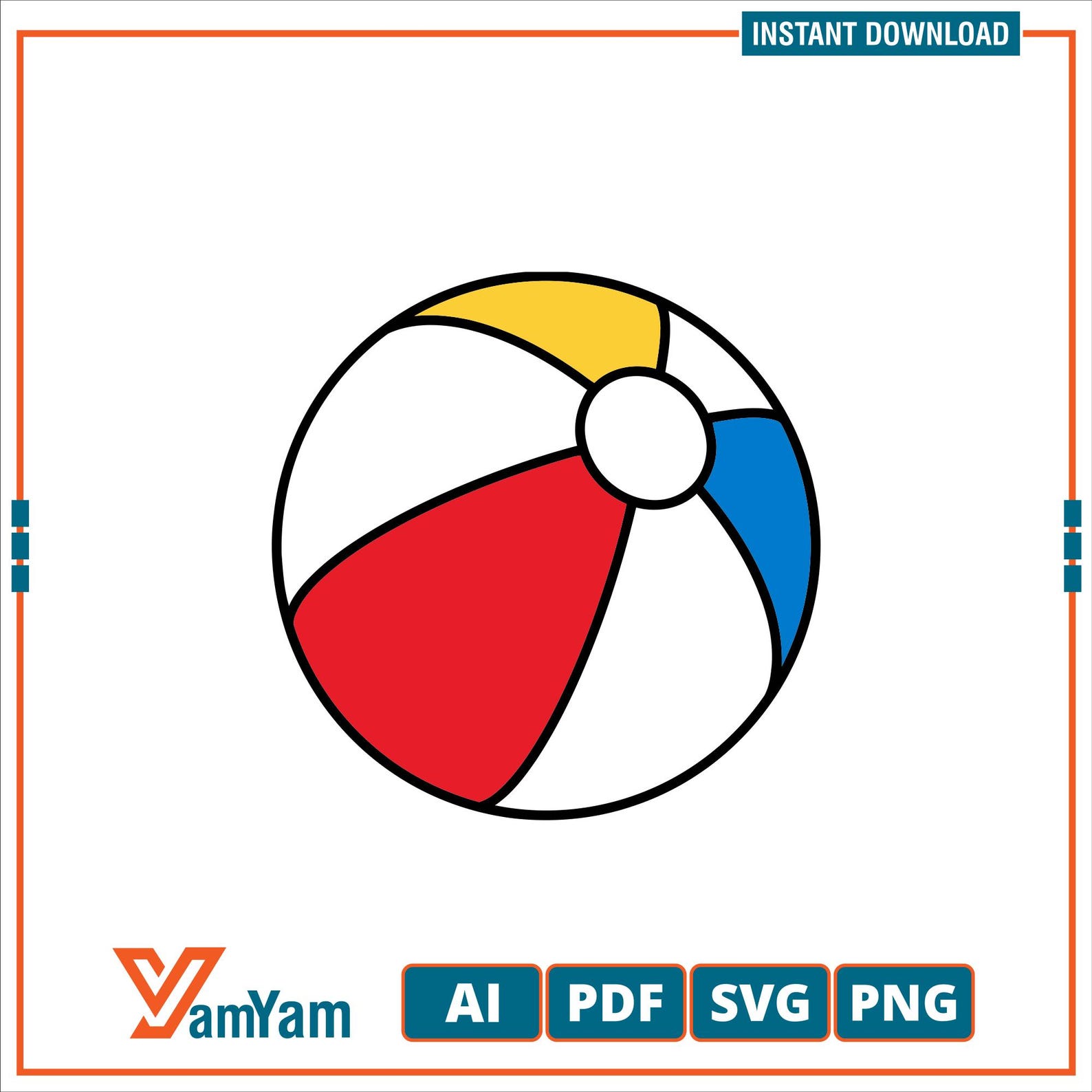Beach Ball SVG Files | Beach Ball Cut Files | Summer Beach SVG Vector ...