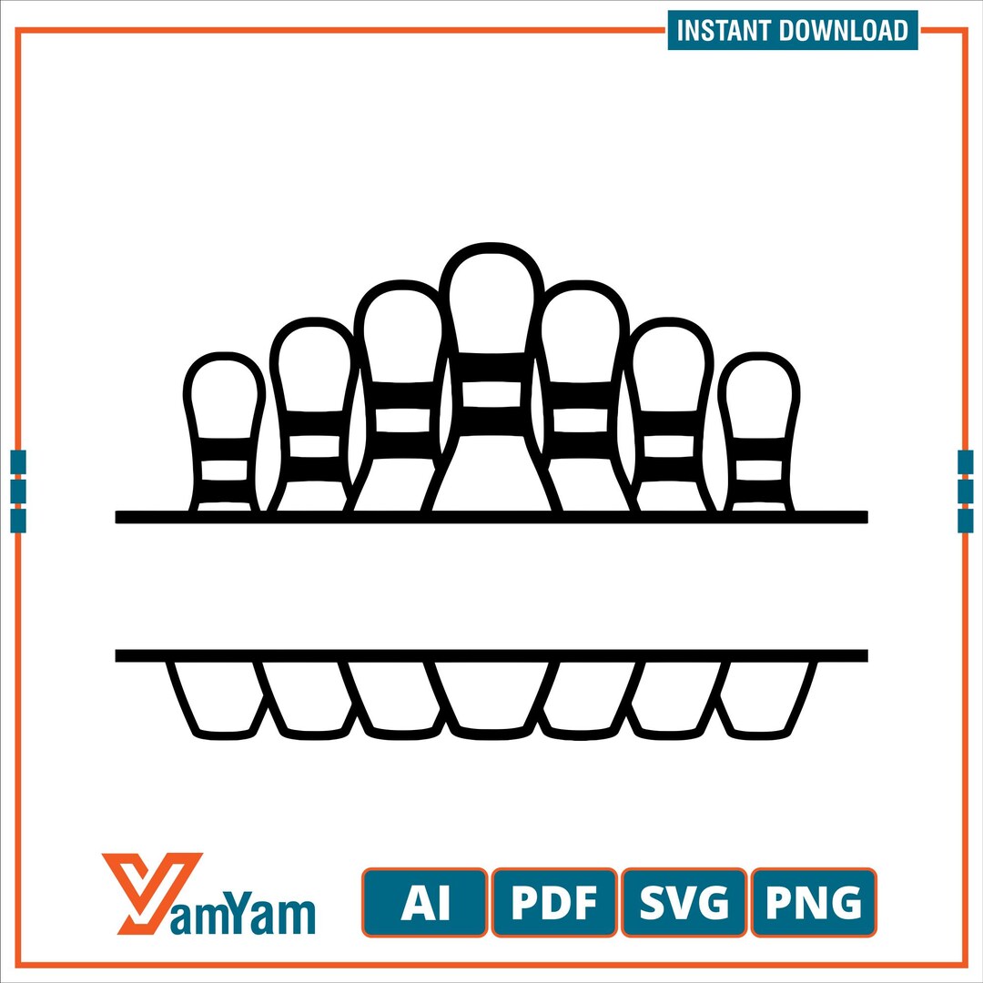 Bowling Pins Monogram SVG Files | Bowling Ball Cut Files | Bowling Pins ...