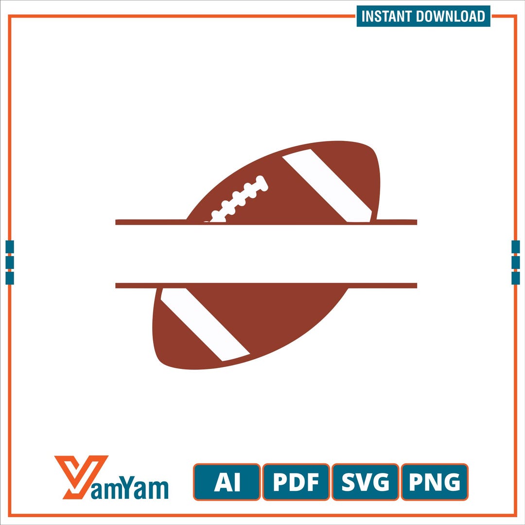Football Split Name Frame SVG Files | Football Silhouette Cut Files ...