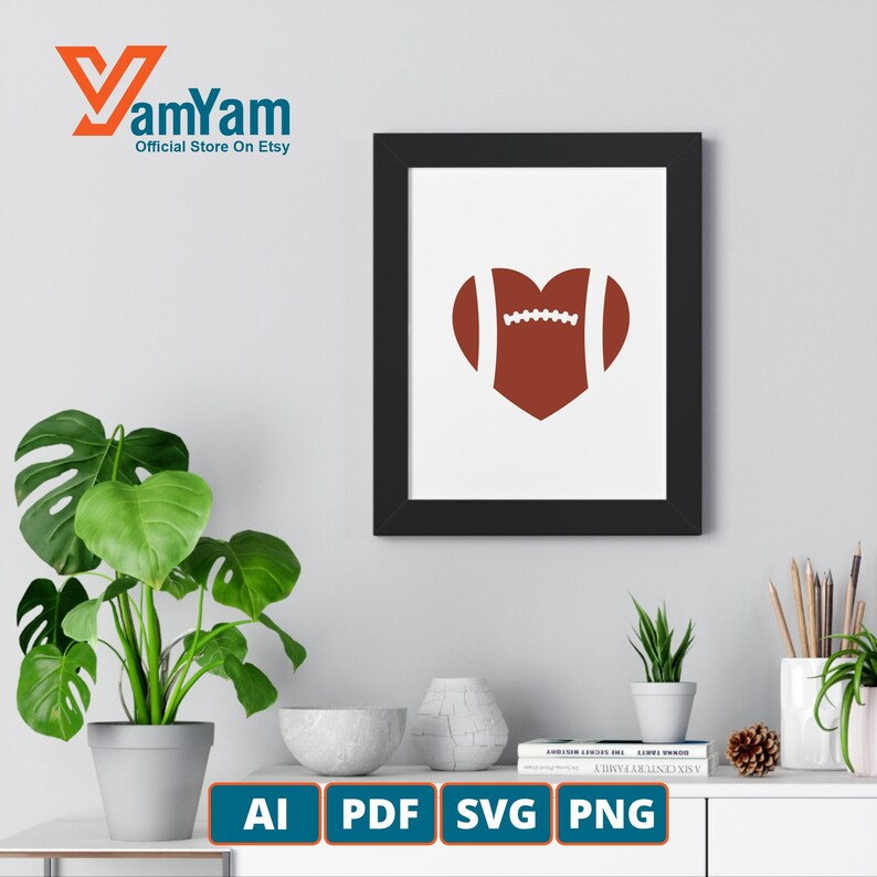 Football Heart SVG Files | Football Love Heart Silhouette Cut Files ...