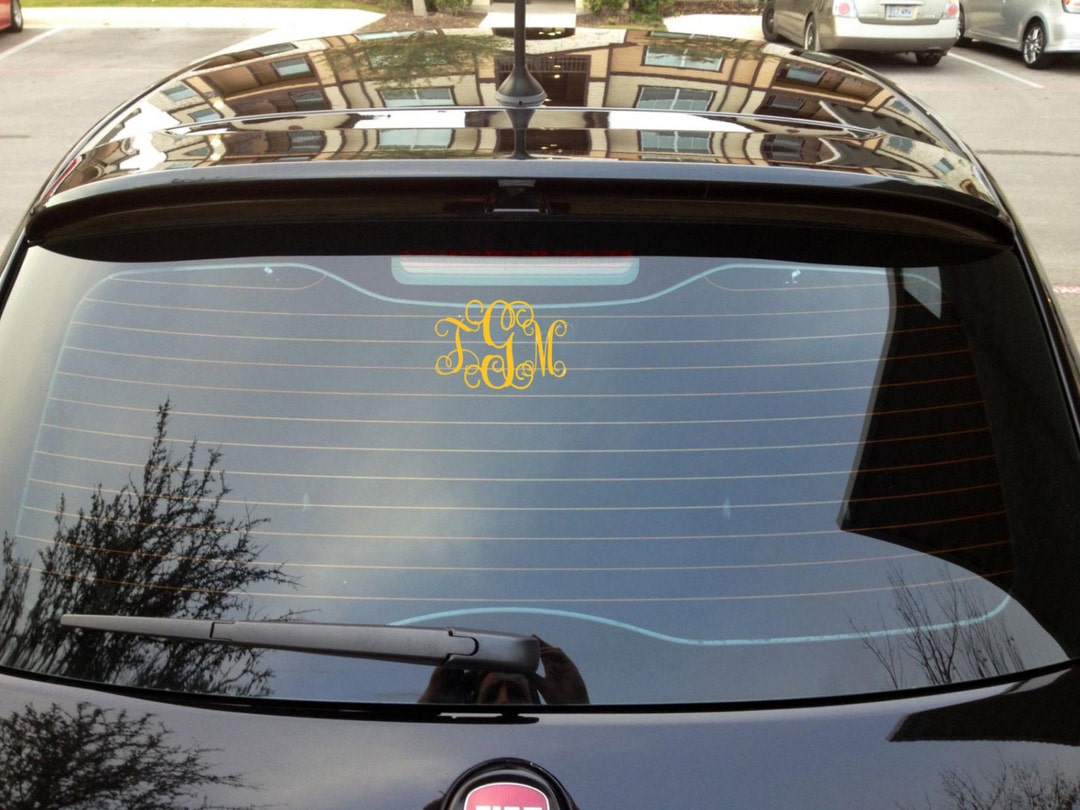 MONOGRAM Car Window Vinyl Decal Script Sticker 6x4 - Etsy