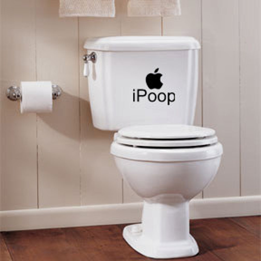 Ipoop Apple Toilet Tank Vinyl Wall Lettering Words Quotes Decals Art ...