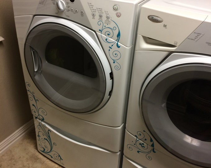Swirl Design for Washer & Dryer Vinyl Wall Lettering Art Decal Sticker ...