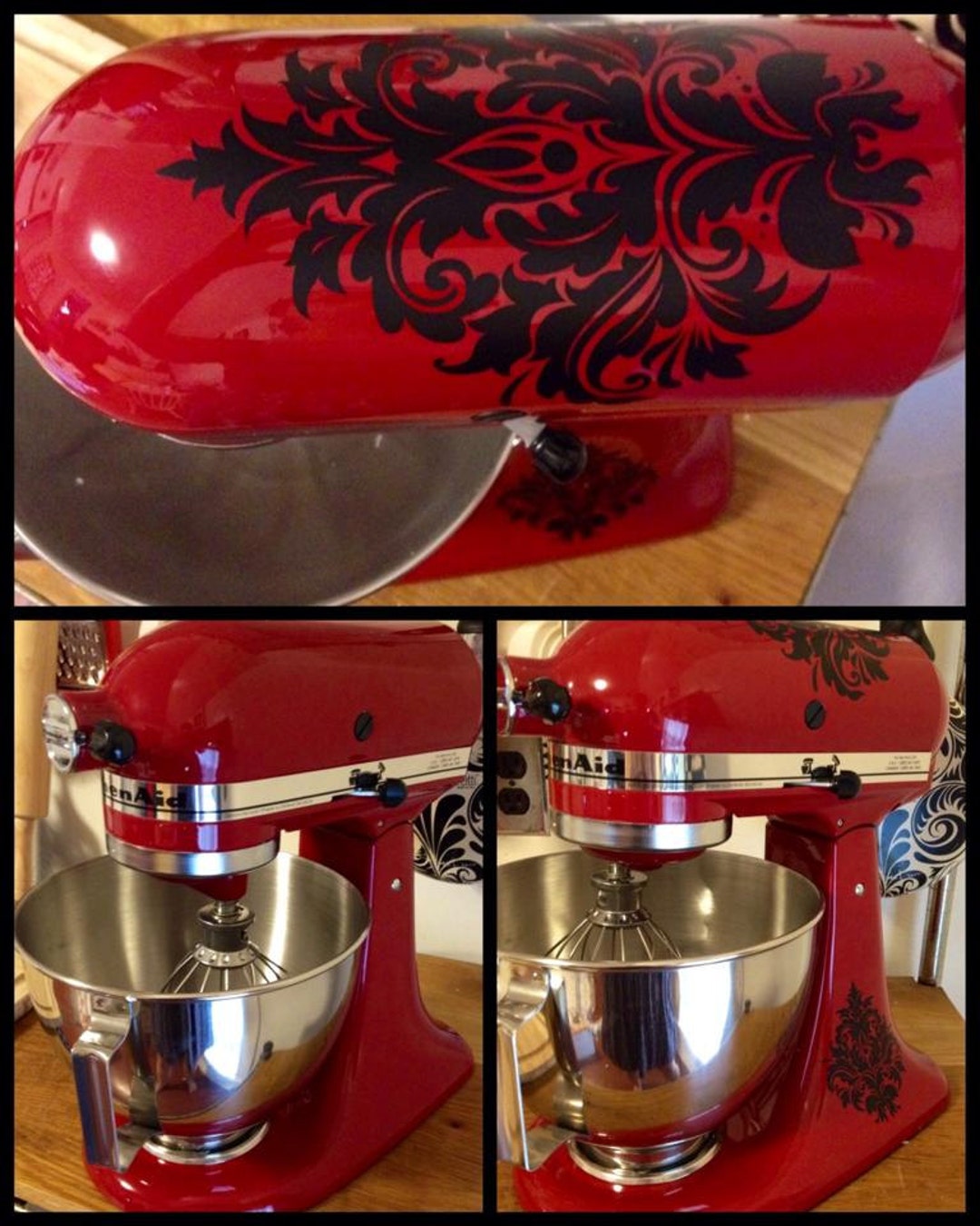 Damask Kitchenaid Mixer DECALS Vinyl Wall Lettering Words Quotes Decals ...