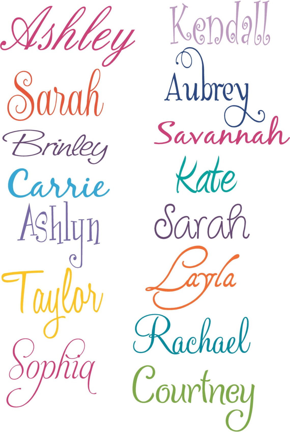 Girl Names PERSONALIZED Vinyl Wall Decal - Etsy