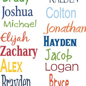 Boy Names PERSONALIZED Vinyl Wall Decal Art - Etsy