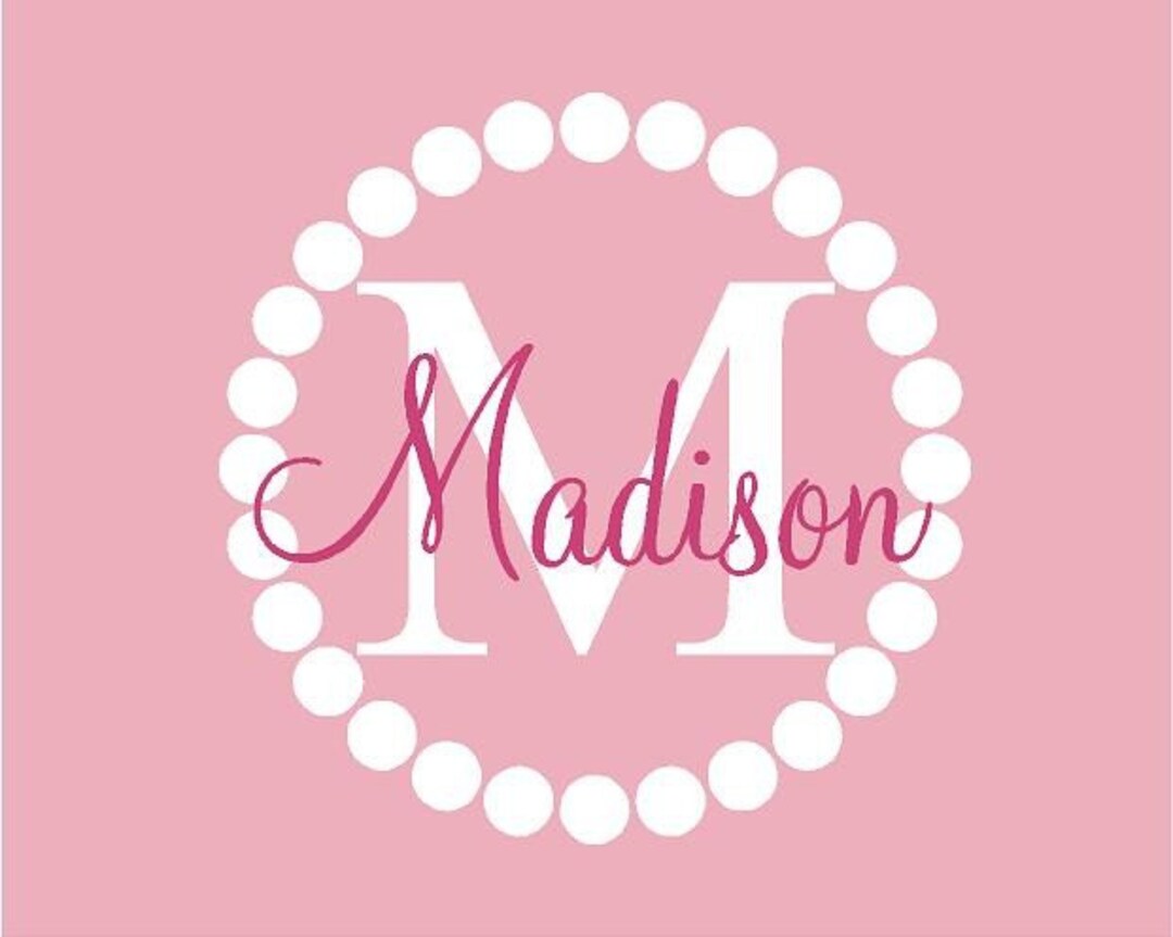 Monogram Name PERSONALIZED Initial 22x22 Boys Girls Vinyl Wall ...