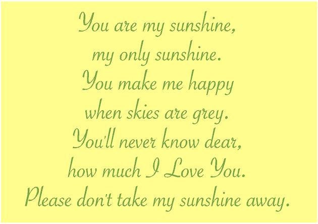 You Are My Sunshine my only Sunshine 29x22 Vinyl Wall Decal | Etsy