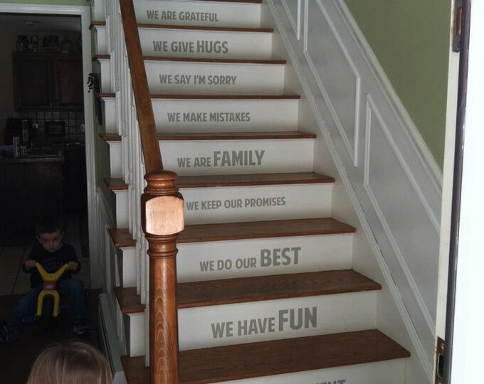 Stair Riser Step Quotes Vinyl Decals - Home Staircase Stairway Family ...