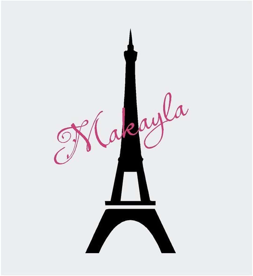 Eiffel Tower PERSONALIZED Paris 20x34 Vinyl Wall Lettering Words Quotes ...