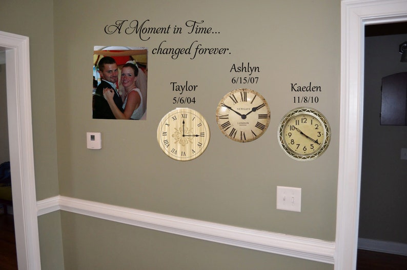 A Moment in Time Changed Forever Birth Dates Vinyl Decal Wall | Etsy