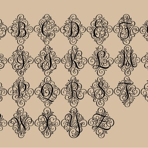 Monogram Initial PERSONALIZED Initial 22x26swirl Vinyl Wall Lettering ...