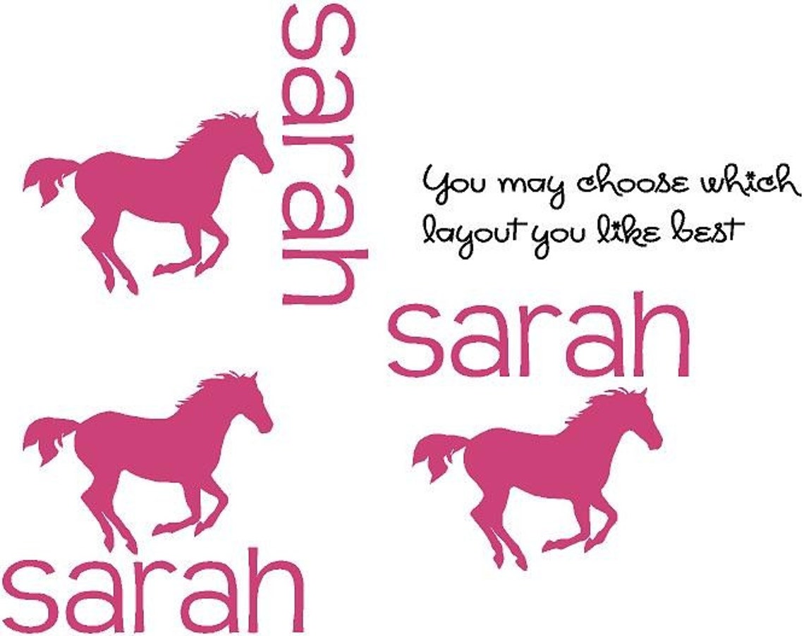 Personalized Name Horse 24x21 Vinyl Decor Wall Lettering Words Quotes ...